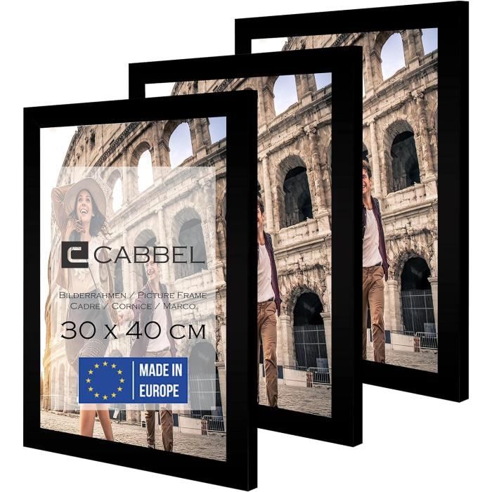 Lot De 3 Cadres Photo 30X40 Cm Mdf Cadre En Bois Avec Verre Acrylique ...