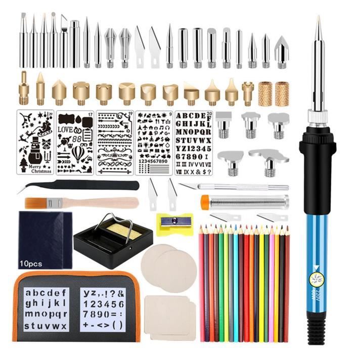 Kit de pyrogravure 90 pièces 60W avec colorés pour outils de fer ...