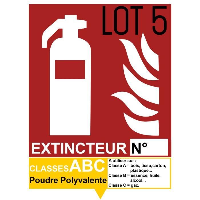 Signalétique extincteur ABC Poudre Polyvalente - Autocollant vinyl ...