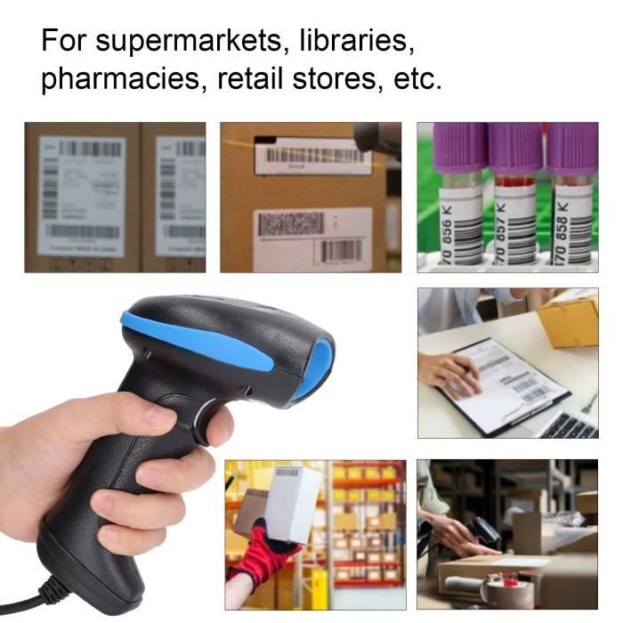 Scanner de code portable Lecteur de code à main multifonctionnel USB ...