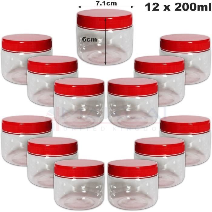 MKR Lot de 6 boîtes de rangement en plastique transparent multi-usages ...