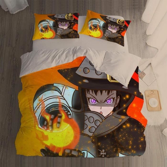 Anime Scorching Fire Brigade Fire Force Anti-Rides Housse de Couette ...