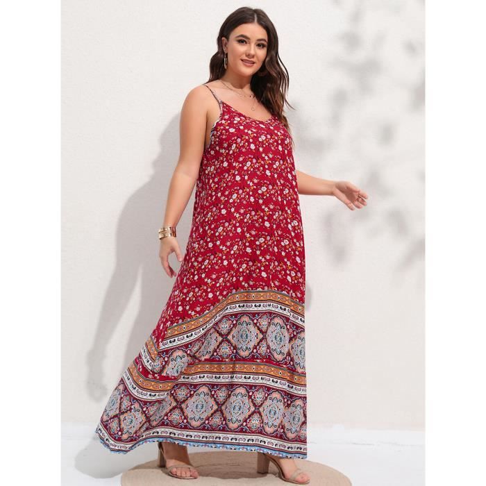 Finjani-Robe longue dos nu à imprimé floral pour femmes,robes camisoles ...