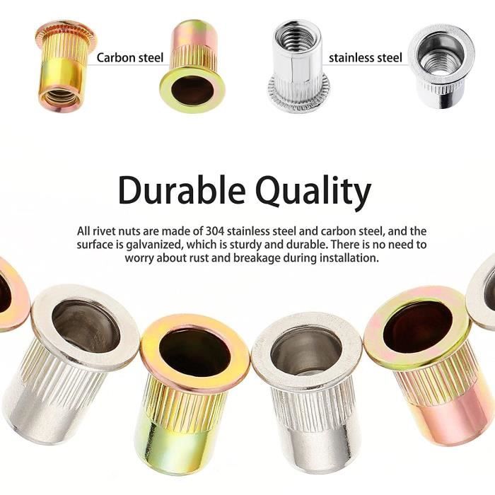 100 Pièces Rivet Ecrou M8écrou à Rivet M8 Fileté à Tête PlateInsert M8 ...