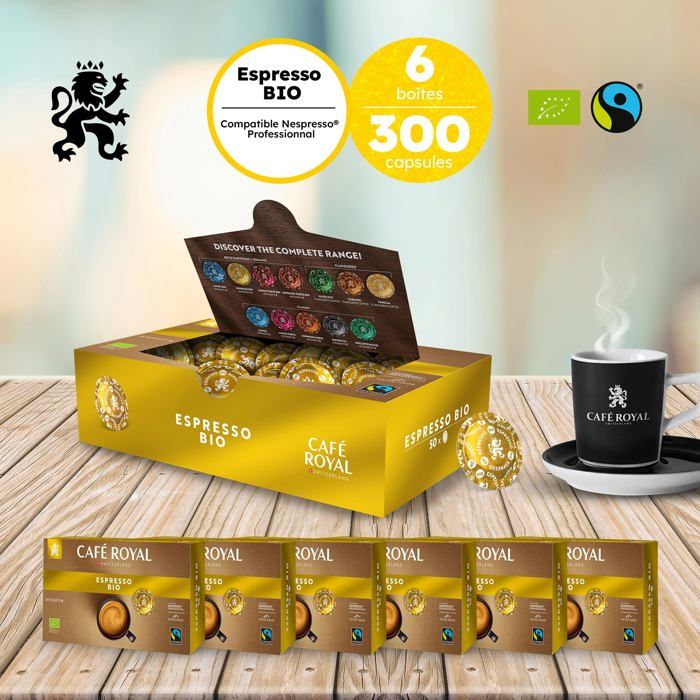 300 Capsules Compatibles NESPRESSO PRO® - CAFÉ ESPRESSO BIO - Dosettes ...