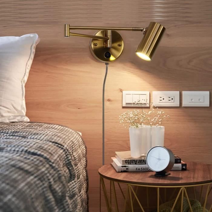 7W Led Liseuse Lampe Murale Interieur Chambre Avec Interrupteur Moderne ...