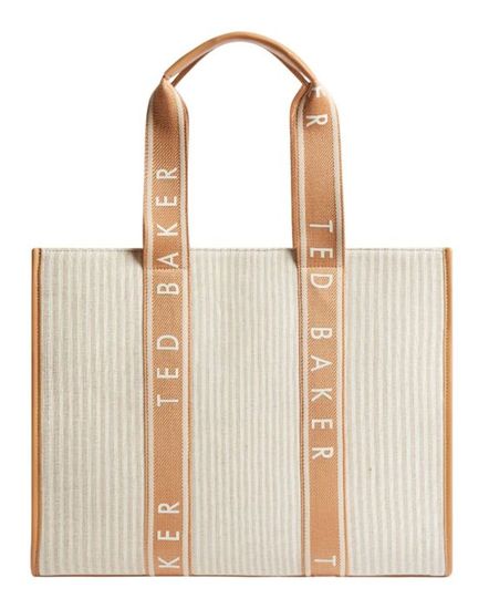 Ted Baker Sac shopper beige pour femme - Hayllee Striped Canvas Large ...
