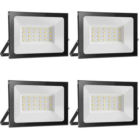 Projecteur LED 12V - Lot de 4 - Blanc Froid 6500K - IP65 étanche ...