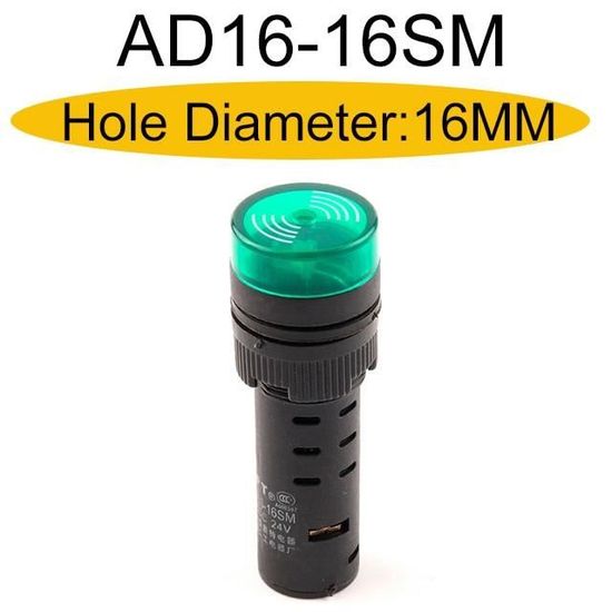 16SM Vert 24V Indicateur D'alarme Led 2v 24v Ad16-16sm V 110v 220v ...