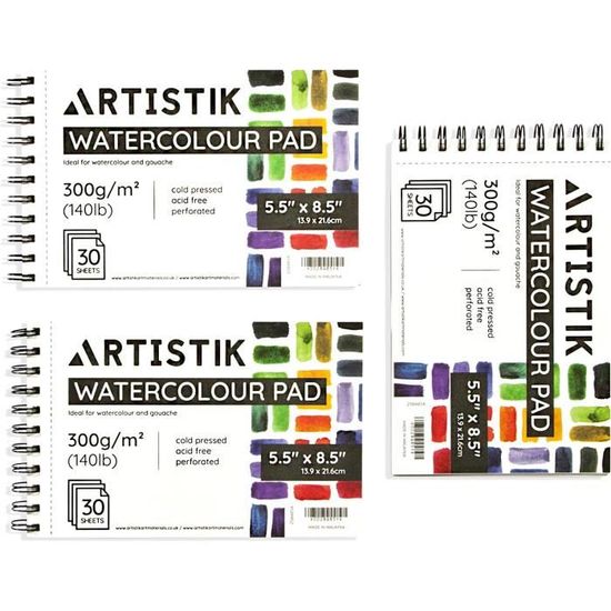 Bloc Et Carnet De Dessin - Lot 3 Blocs Papier Aquarelle 14 X 216 Cm ...