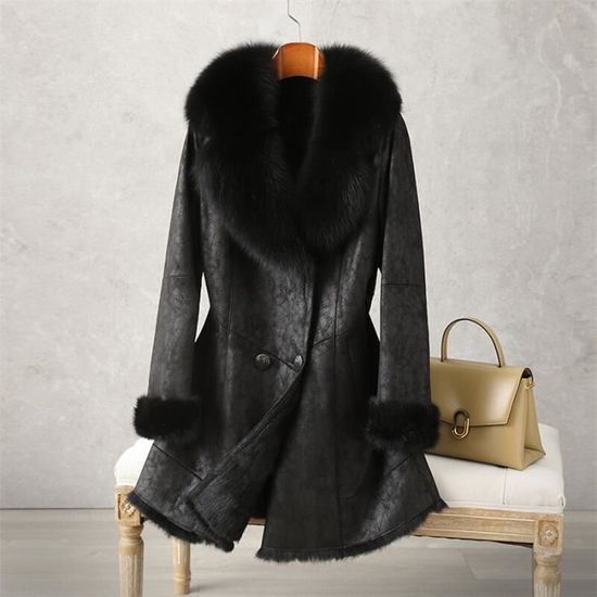 Manteau Cuir Fourrure Femme