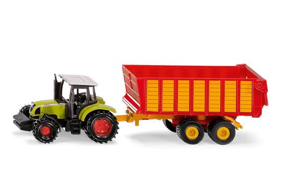 Tracteur John Deere avec remorque d'ensilage - SIKU - 1/64ème - Mixte - A partir de 3 ans ...