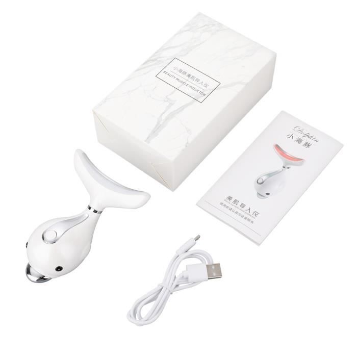 Appareil de soin du cou et du menton, 3 couleurs, Led Photon thérapie chauffante, Anti-rides ...