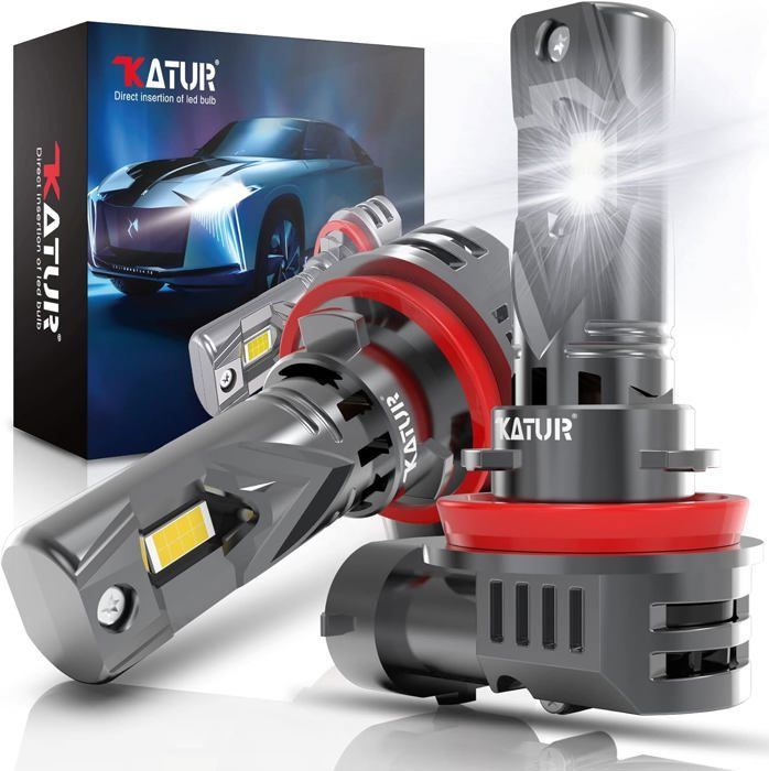 Ampoule H11 LED 20000LM, 100W 400% Lumière 6000K Blanc Anti Erreur Kit ...