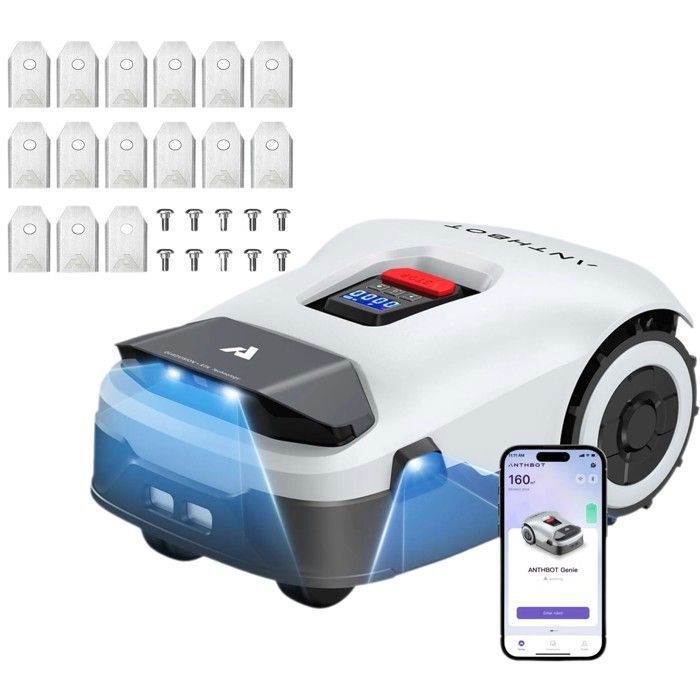 ANTHBOT Genie 3000 Robot Tondeuse Sans Fil (4G+RTK) 3600m² - Pack ...