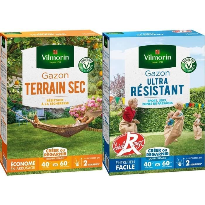 4460514 Gazon Terrain Sec, Vert, 1 Kg & 4462414 Gazon Ultra Résistant ...