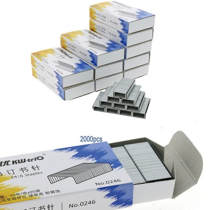 Agrafes 24-6, 2000 agrafes solides argentées pour agrafeuse[169] - Cdiscount Bricolage