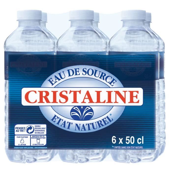 Eau de source 6 x 50 cl Cristaline - Cdiscount Au quotidien