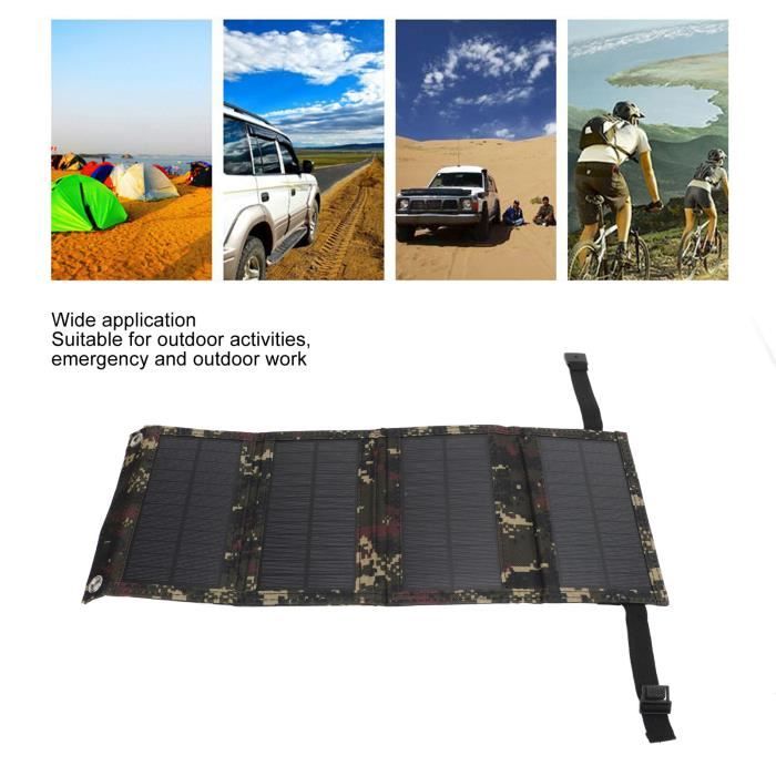 Chargeur de panneau solaire panneau solaire pliable 20W 5V port USB portable panneau pliant ...