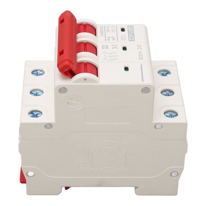 Duokon Disjoncteur CC Disjoncteur Miniature cc système solaire PV 3P 20A montage sur Rail DIN ...