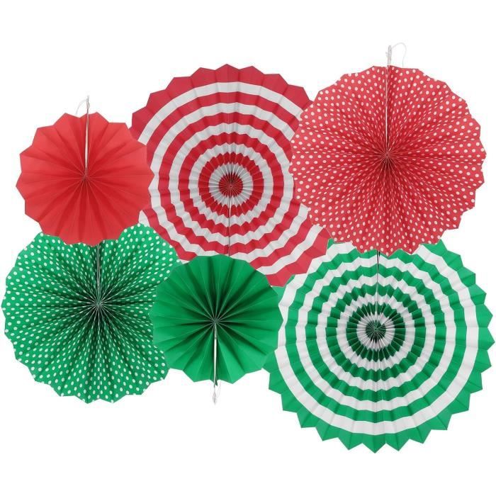 Lot De 6 Éventails En Papier À Suspen E - Motif Rond - Décoration Pour ...