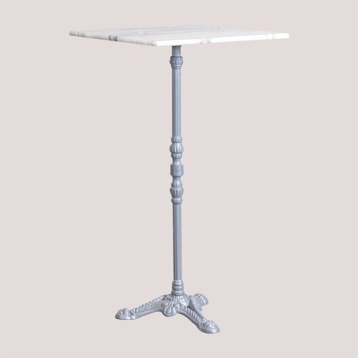 SKLUM Table Haute Carrée de Bar en Marbre Moka Gris - Cdiscount Maison