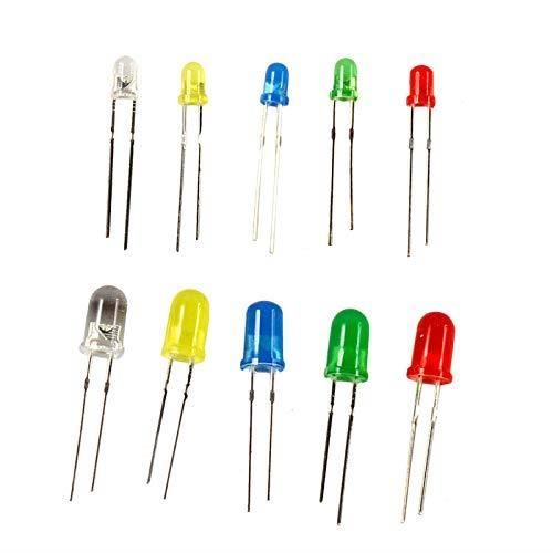200Pcs 3V 20Ma 3Mm 5Mm 5 Couleurs Rondes Led Kit Assorti De Diodes ...