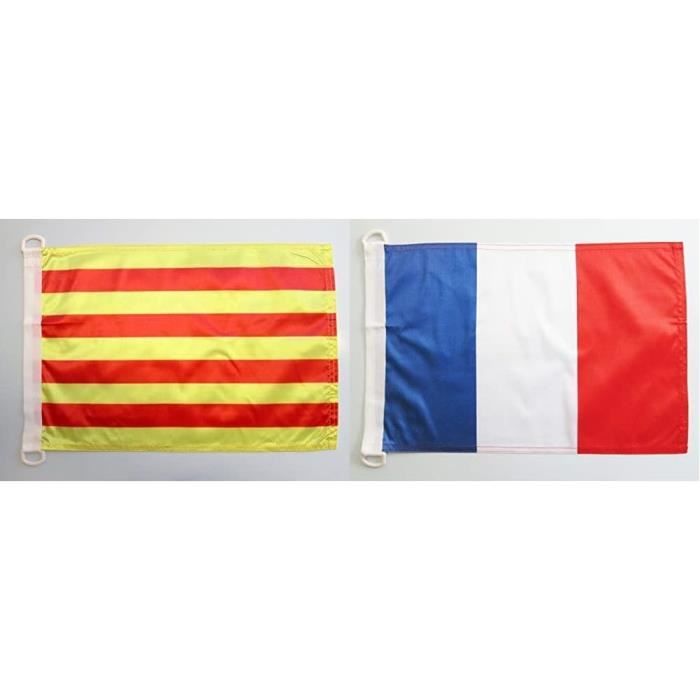Pavillon Nautique Catalogne 45X30Cm - Drapeau De Bateau Catalan 30 X 45 ...