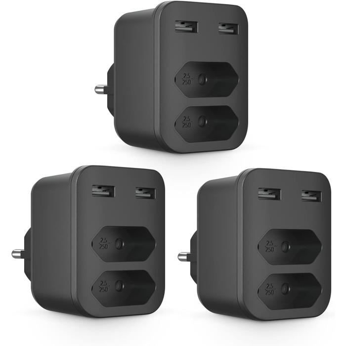 Usb Prise, Multiple Prise 4000W, Prise Européenne(250W-16A), Adaptateur ...