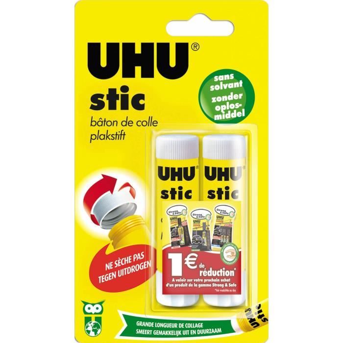 UHU Colle Stic Blanc 2x8.2gr - Cdiscount Beaux-Arts et Loisirs créatifs