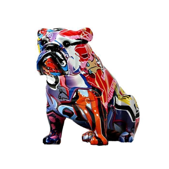 Mignon Scrawl Bulldog Dog Sculptures Artisanat Art Animal Statue Table ...