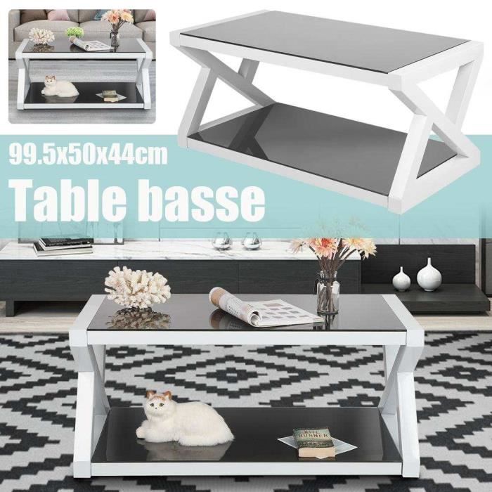 Table basse moderne Ménage moderne multifonctionnel en verre trempé ...