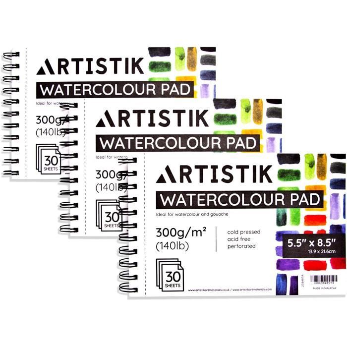Bloc Et Carnet De Dessin - Lot 3 Blocs Papier Aquarelle 14 X 216 Cm ...