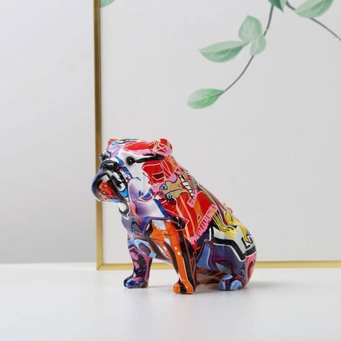 Mignon Scrawl Bulldog Dog Sculptures Artisanat Art Animal Statue Table ...