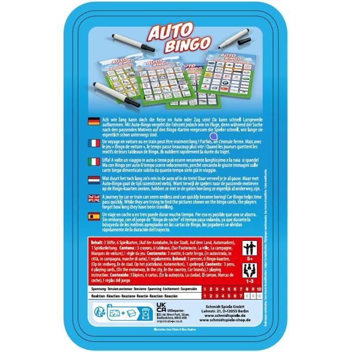 Bingo Bring Boîte Métallique Multicolore, Jeu Classique de Numéros et ...