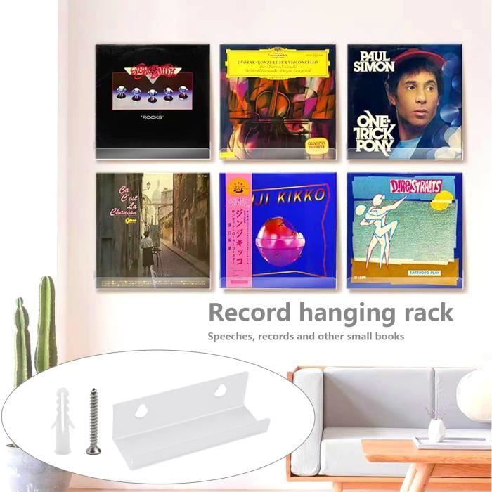Etagère Murale pour Disques Vinyles en Acrylique Transparent - Lot de 6 ...