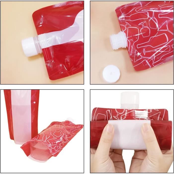 4 Pièces Bouteilles d'eau Pliable Ensemble Gourde Souple Gourde 750ML ...