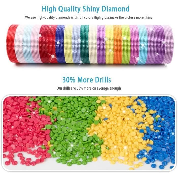 Lot De 4 Peintures Diamant 30X30 Cm Tableau En Perles À Coller Yeux Et ...