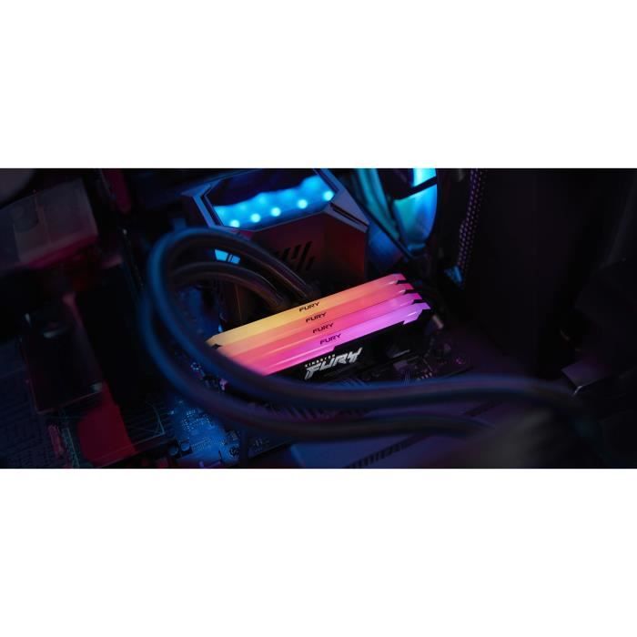 Mémoire RAM - KINGSTON - FURY Beast - RGB - 32 Go (2 x 16 Go) - DDR4 - 3200 MHz CL16 ...