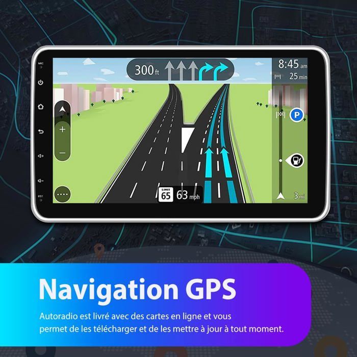 Autoradio Android 13 Universel 1 Din - Écran Tactile HD 10 Pouces, GPS ...