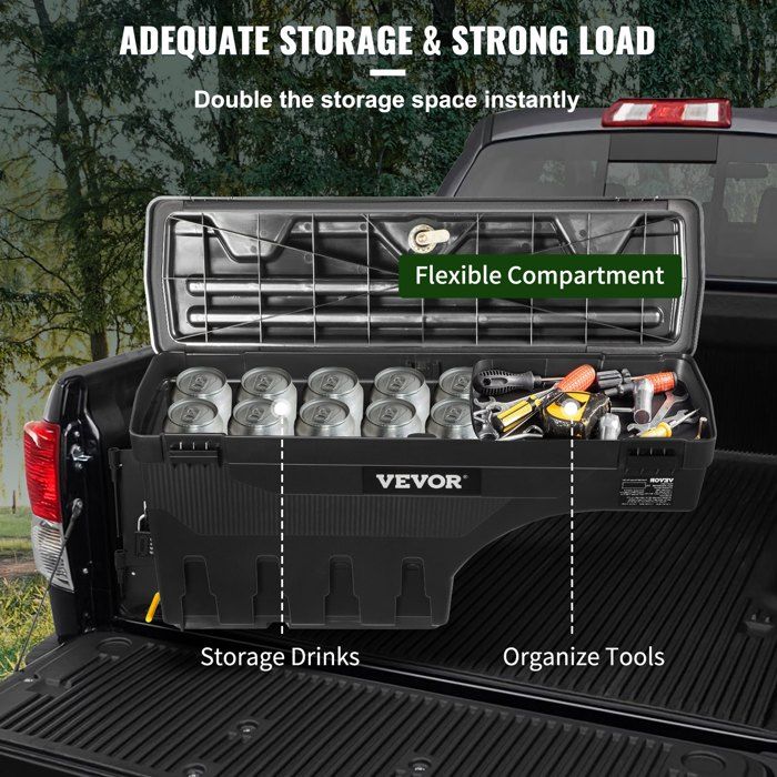 Boîte Rangement Lit Camion 34 kg, Ramasseur Arrière 25 L, Acier, pour ...