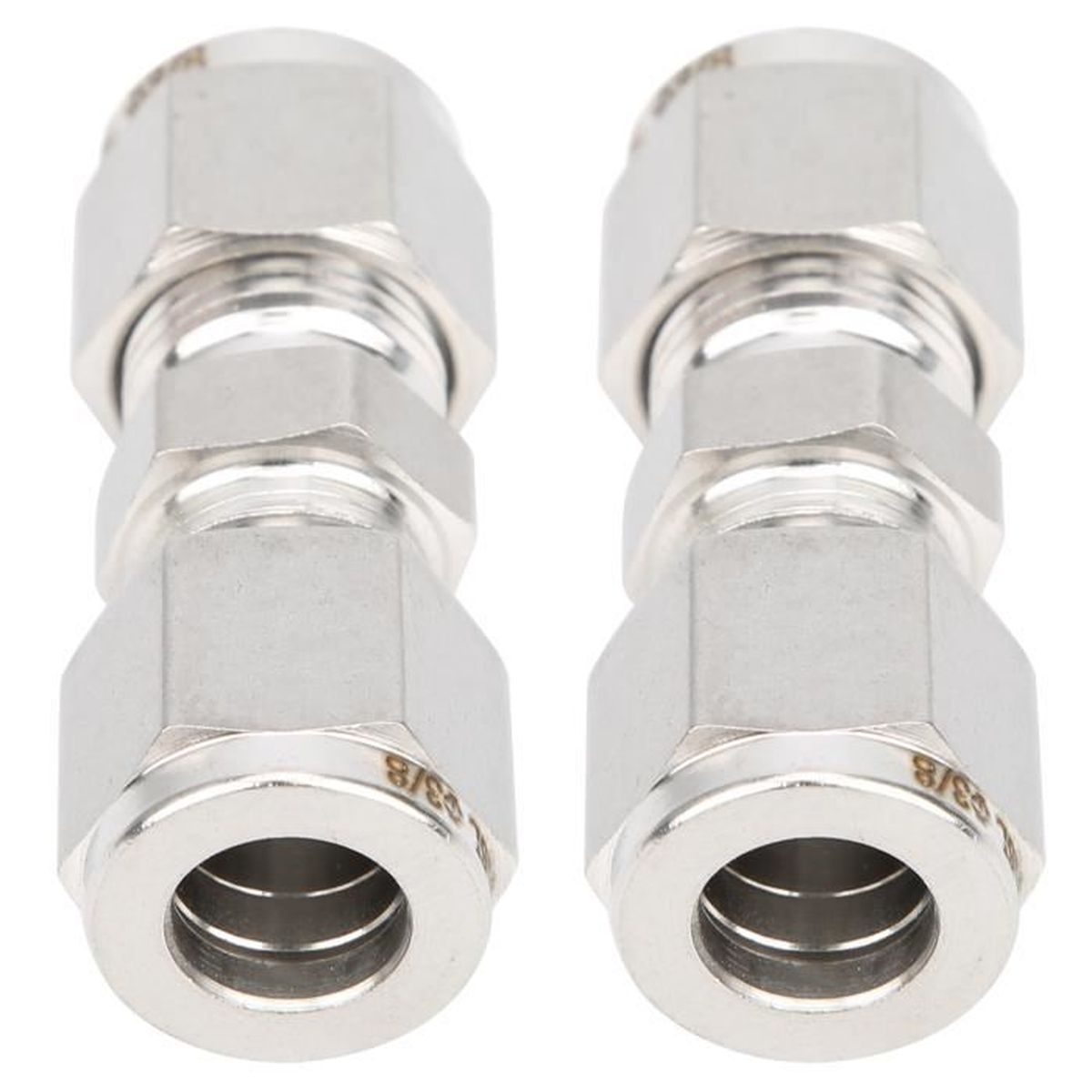 EJ.life raccord pour tube de compression 2Pcs Adaptateur de tube droit à double virole en acier ...