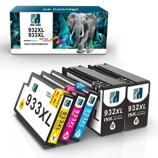 OK-INK 932 933 XL 5 Cartouche d'encre Compatible pour HP 932 933 932XL ...