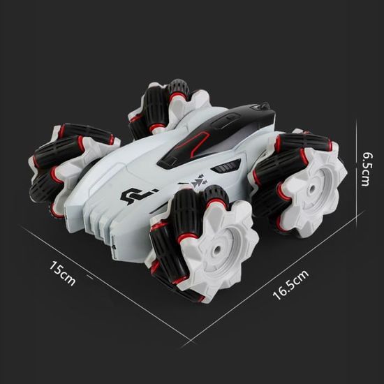 Gris-Voiture de cascade télécommandée à seau rabattable double face, éclairage de dérive ...