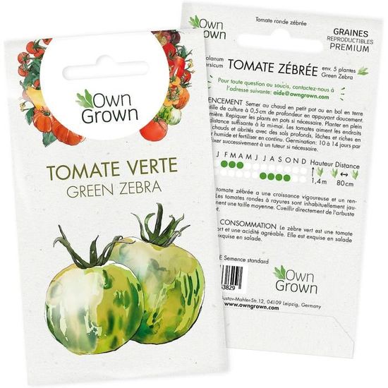 WEYE-Graines de tomates rondes zébrées vertes Green Zebra: Semences de ...