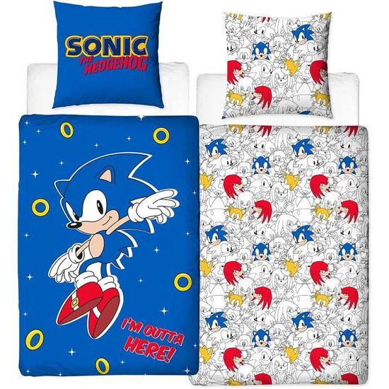 Parure De Lit Enfant World Sonic 135 X 200 Cm + 80 Taille Allemande The ...