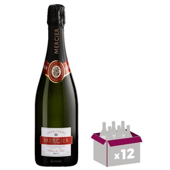 Lot de 12 - Champagne Mercier Blanc de Noirs - 75 cl - La cave Cdiscount