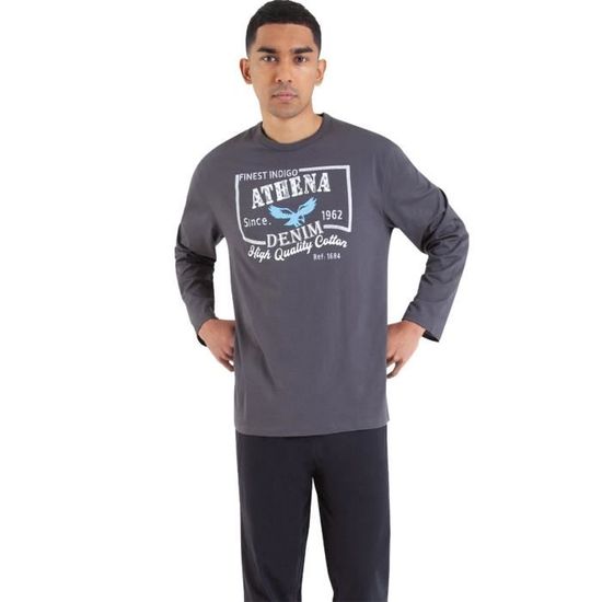 ATHENA Pyjama long Ecopack Gris HOMME Anthracite - Cdiscount Prêt-à-Porter