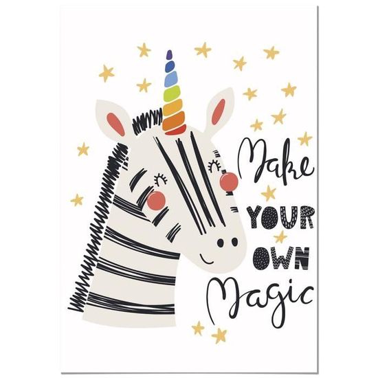 Poster Panorama pour chambre d’enfants Zebra Magic 21x30 cm - Imprimée ...