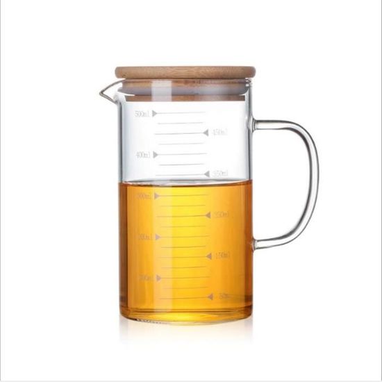 Tasse à Mesurer en Verre Borosilicate 500ml-1L Verres de Doseur Transparente Bécher de Gradué ...